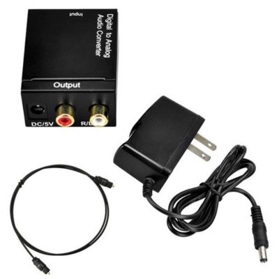 Digital Optical Cable to RCA, AUX Analog Audio Converter Box